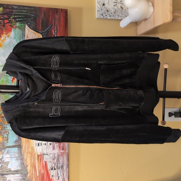 bebe | Tops | Bebe Velour Zip Hoodie 3x Nwt | Poshmark